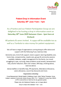 Practice Open Day Saturday June 28th 11-1pm - come and join us for a cuppa and a chat 🫖 Please ...